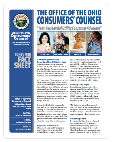 About the Office of the Ohio Consumers' Counsel (OCC) | Office of the ...